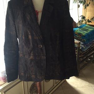 Basler | Jackets & Coats | Basket Lightly Quilted Blazer In Brown And ...